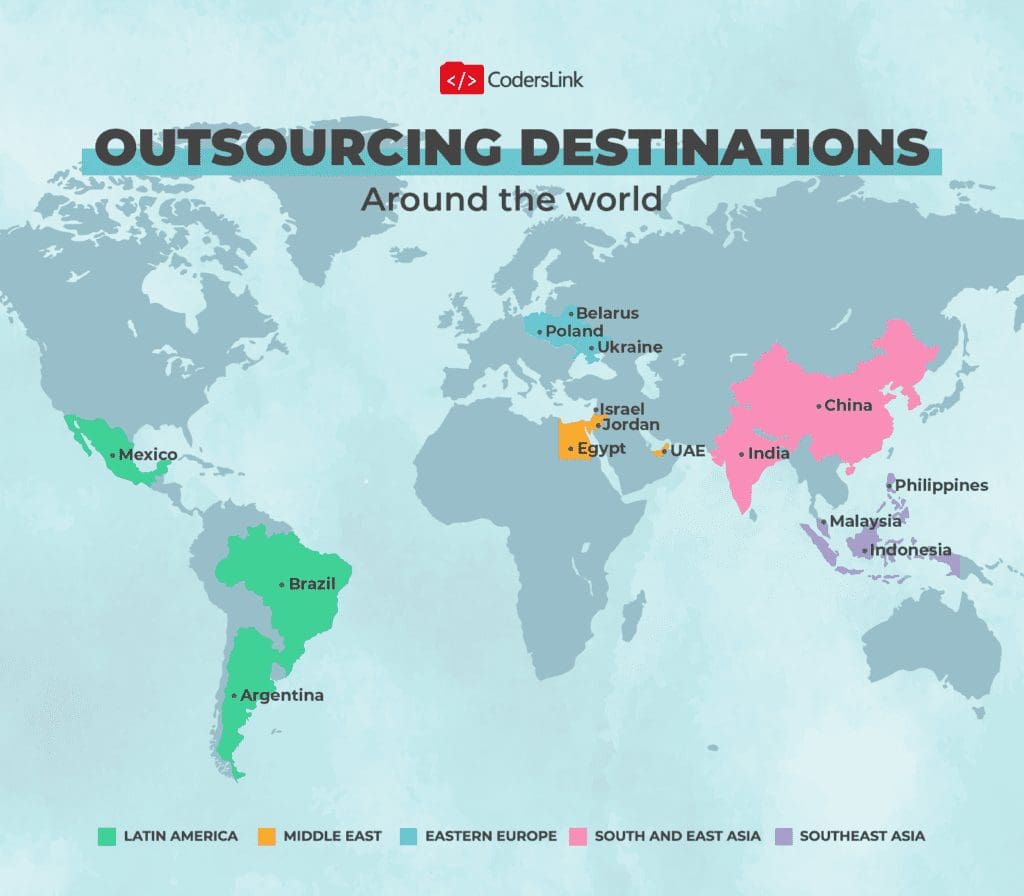How do different outsourcing regions compare? - CodersLink