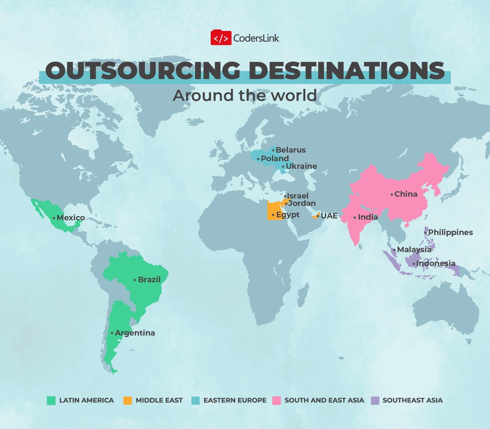 How do different outsourcing regions compare? - CodersLink